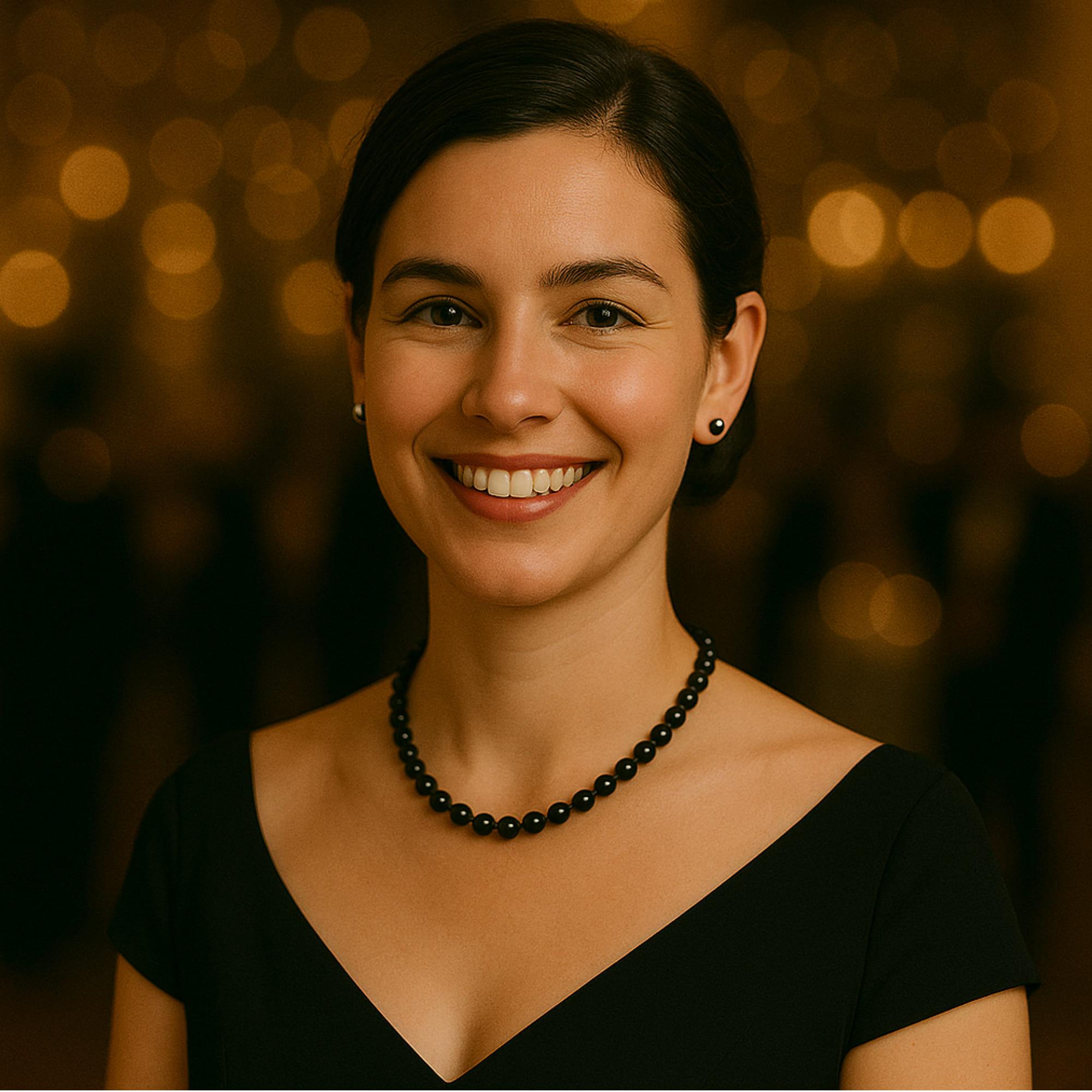 Colier perle la baza gatului negre 7–8 mm, Aur 14K | KASKADDA®